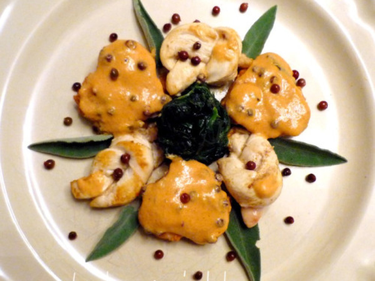Bocconcini di pollo al pepe rosa - Ricetta Petitchef