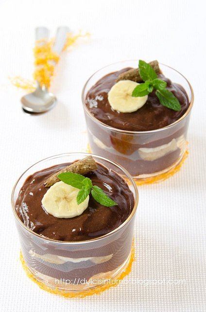 Dessert alla banana con crema al cioccolato e cannella - Ricetta Petitchef