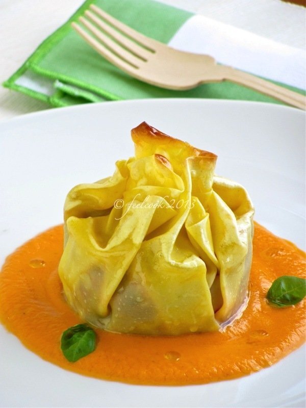 Ricetta fagottino di lasagna con melanzane e scamorza