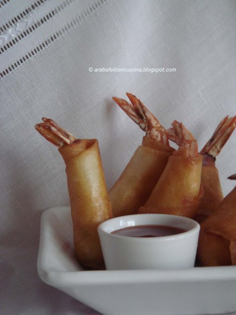 Gamberi in pasta spring roll - Ricetta Petitchef