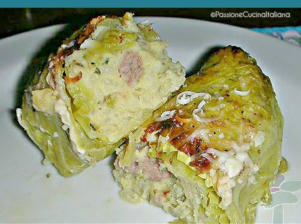 Ricetta involtini di verza e salsiccia