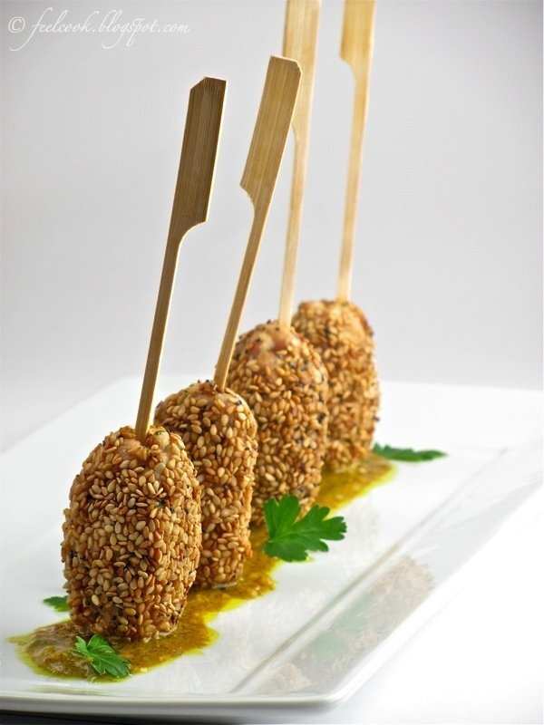 Ricetta mini kebab di pollo al sesamo semplice e veloce