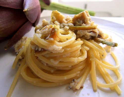 Ricetta spaghetti ai rossetti e carciofi semplice e veloce