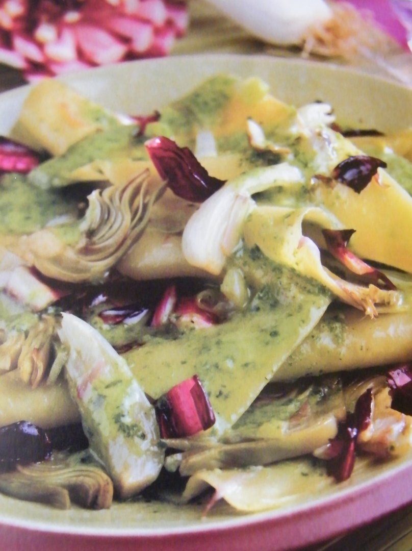 Ricetta straccetti con radicchio e carciofi semplici