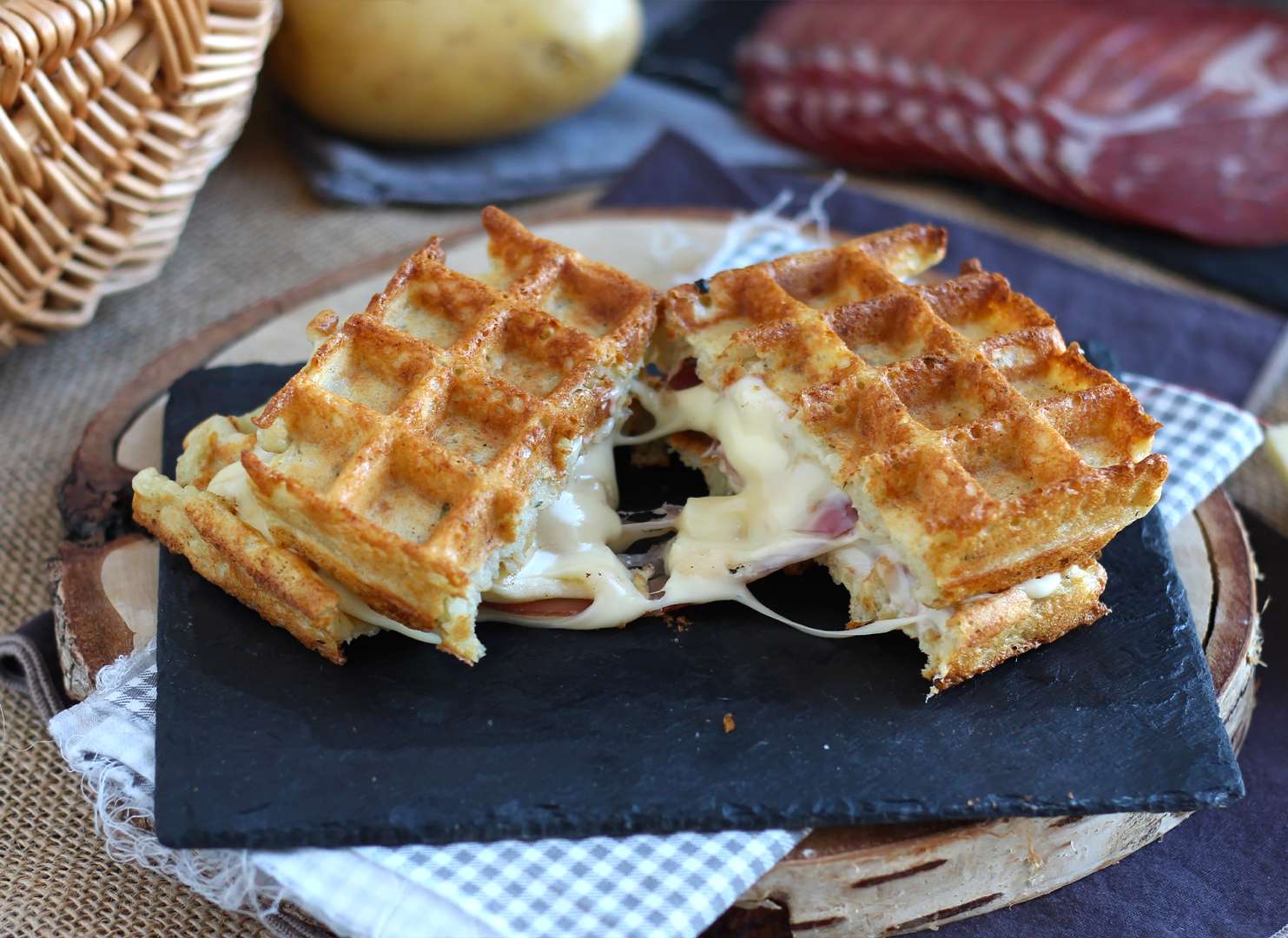 Ricetta: waffles di patate farciti